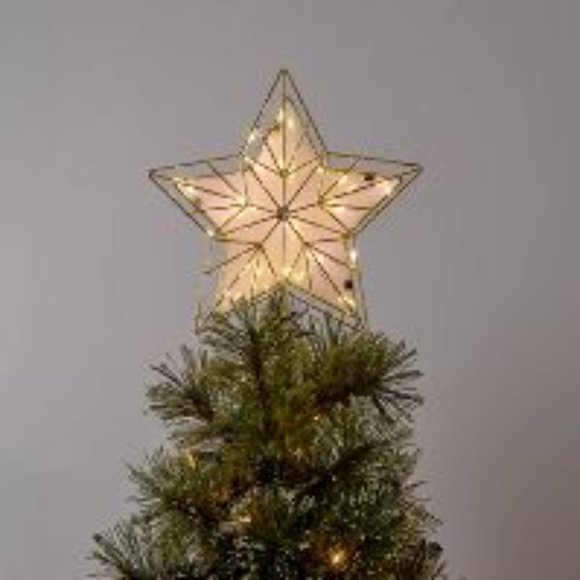 Wondershop | Holiday | 25 Led Gold Wire Star Christmas Tree Topper Warm ...